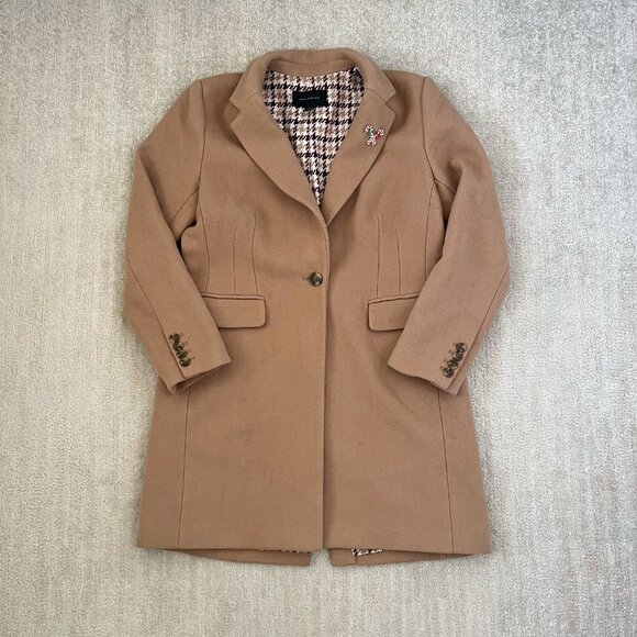Ann Taylor | Jackets & Coats | Ann Taylor Wool Blend Long Tan Pea Coat ...